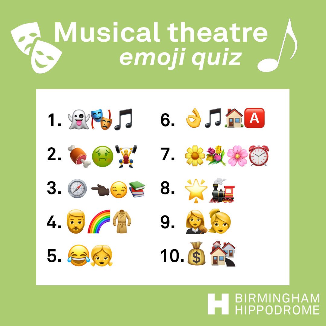 Test your theatre knowledge with our emoji quizzes – Birmingham Hippodrome