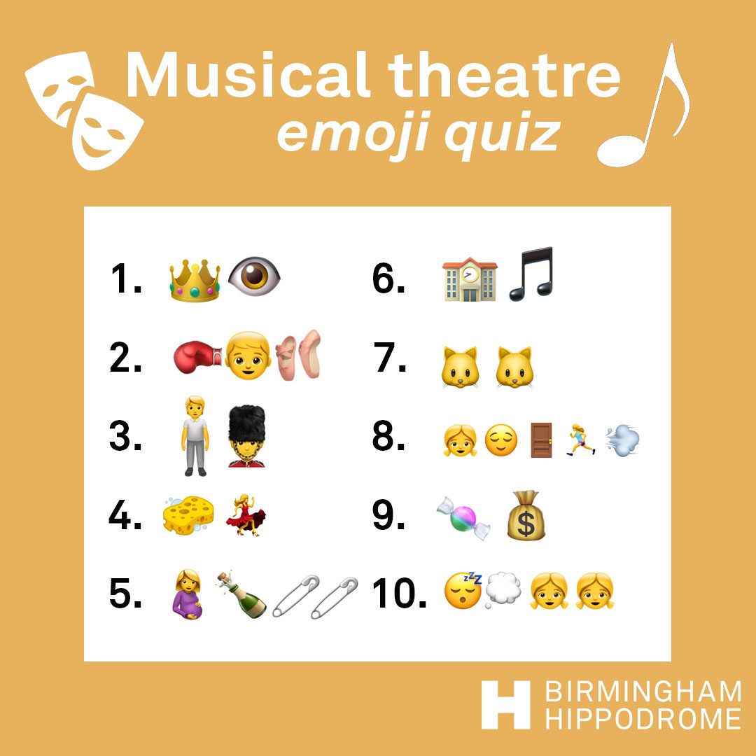 Test your theatre knowledge with our emoji quizzes – Birmingham Hippodrome